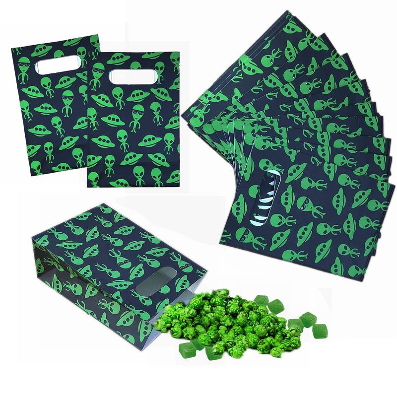 20pcs Cute Alien Party Bags UFO Goodie Treat Gift Paper Bags Birthday ...