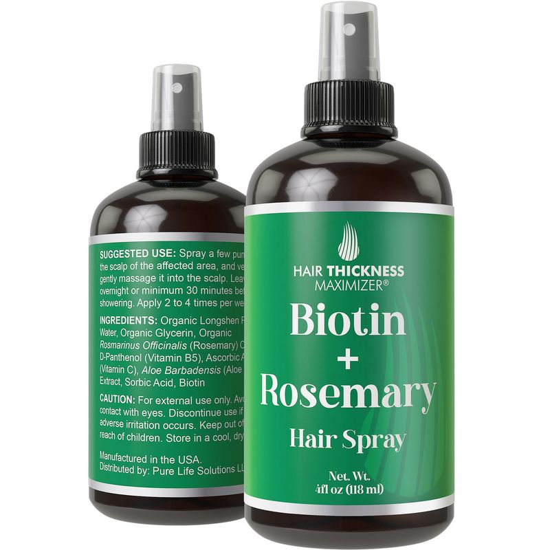 Biotin + Rosemary Oil Spray For Hair Growth. With Longsheng Rice Water ...