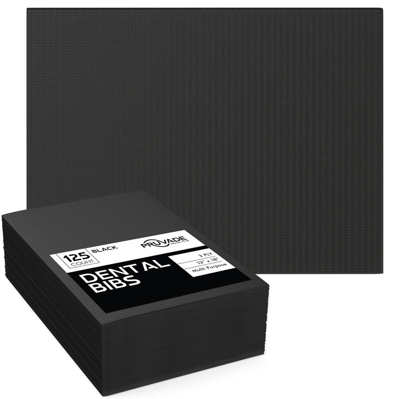 Pruvade Dental Bibs - 125 Pack Adult Disposable Bibs for Dentist ...