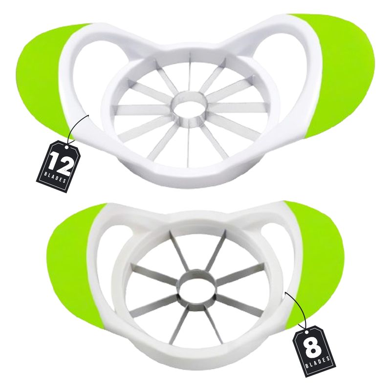 2 Pack, Apple Slicer Corer Divider (8 Blade, 12 Blade) - Non-Slip ABS Handles, Stainless Steel ...