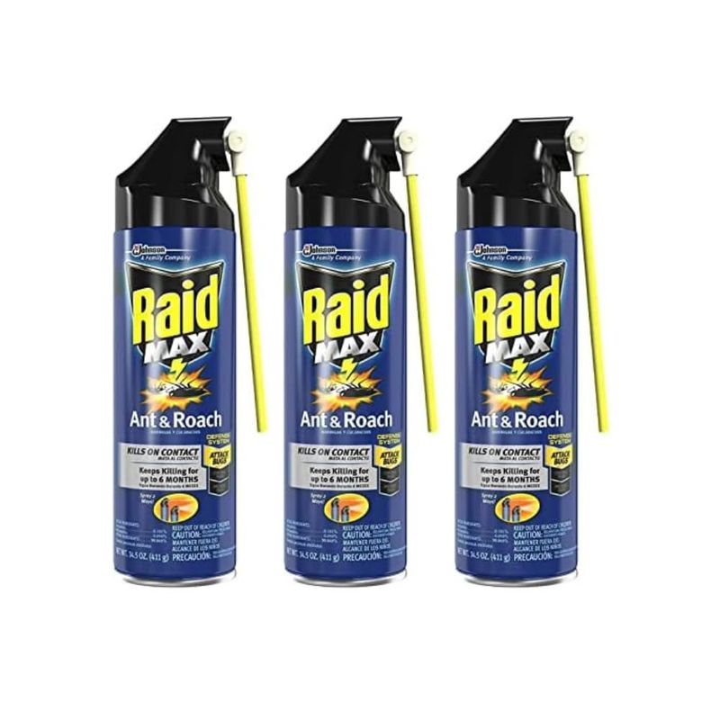 Raid Max Ant and Roach Spray (14.5 Ounce (Pack of 3)) - Online ...