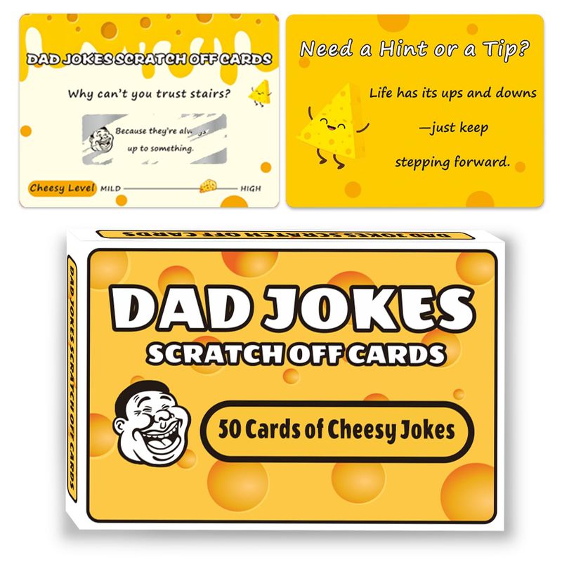 Uflognirz Dad Joke Cards - 50 Single Cheesy Joke Cards - Funny Scratch ...