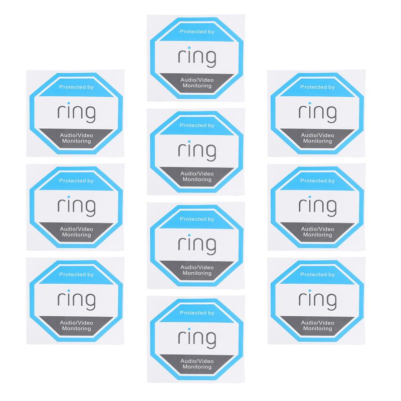 OTOTEC Pack of 10 CCTV Doorbell Camera Sticker Ring Doorbell Sticker ...