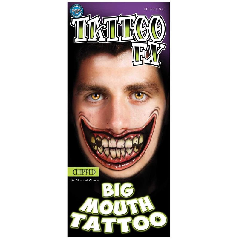 Tinsley Transfers Chipped Big Mouth Temporary FX Tattoo - Online ...