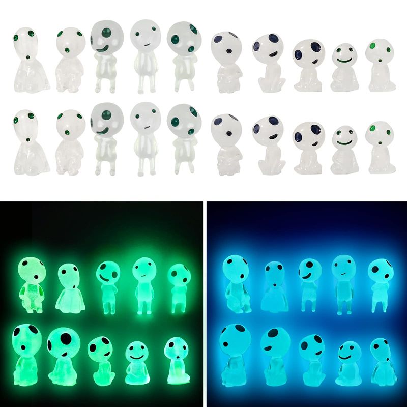 KIMOBER 20PCS Mini Glow in Dark Tree Elves,Luminous Resin Ghost Micro ...