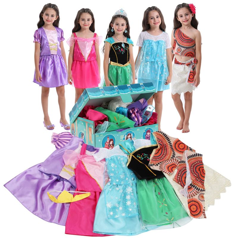 VGOFUN Girls Dress up Trunk Princess Costume Dress Pretend Play Set for ...