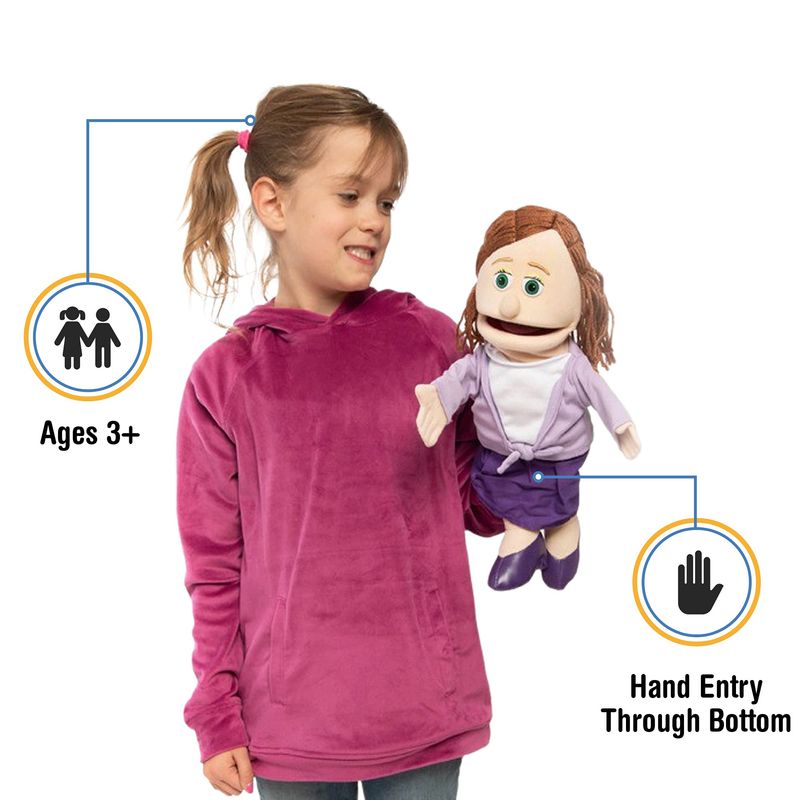 14" Sarah, Peach Mom/Teacher, Hand Puppet - EveryMarket