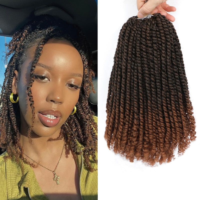 FLWAI Micro Twist Crochet Hair 3 Packs 10 Inch Pre-Looped Curly Mini ...