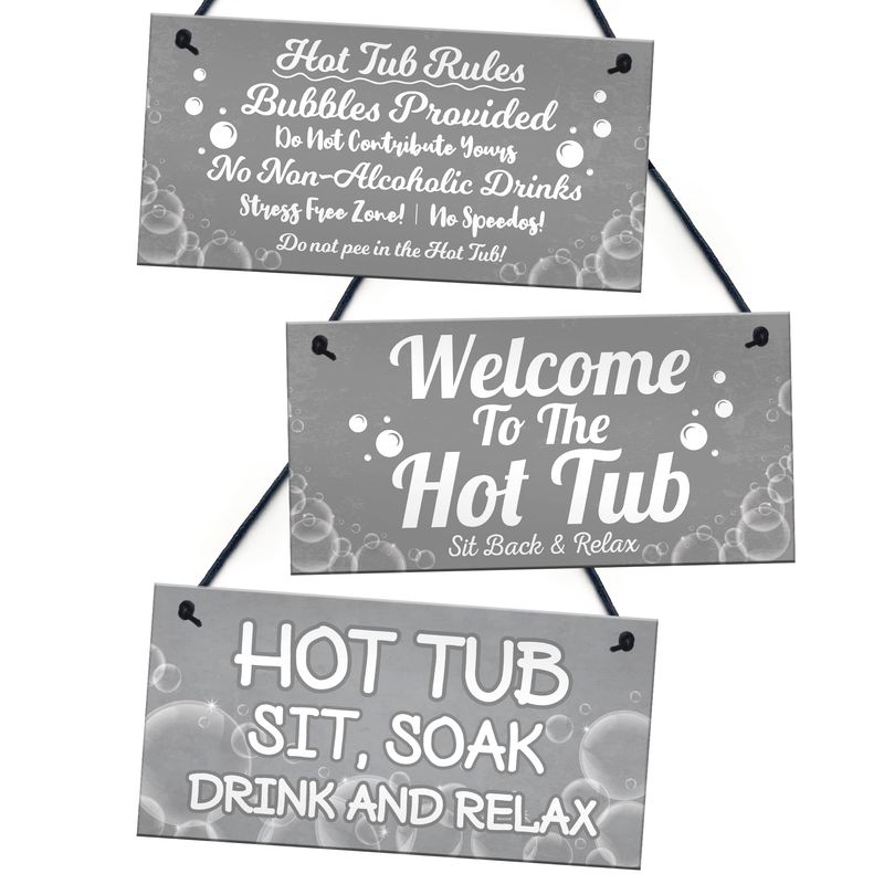 Red Ocean Hot Tub Rules Sign For Outside Grey Colour Scheme Hot Tub ...