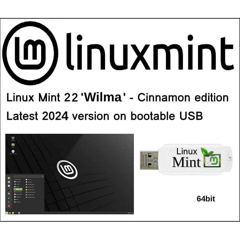 Linux Mint Cinnamon 22 "Wilma" Bootable USB - Online Marketplace - EveryMarket