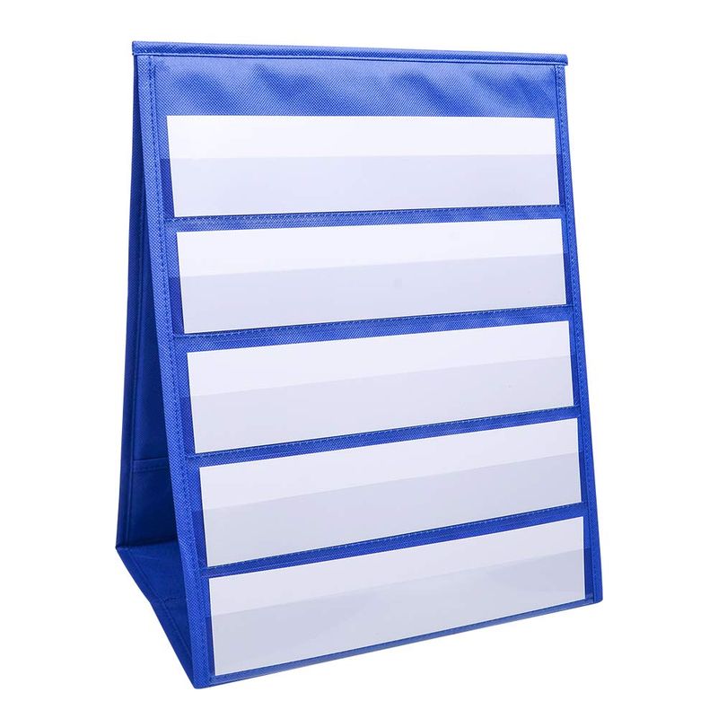 Double Sided Desktop Pocket Chart, 17 x 13inch Self-Standing Tabletop ...