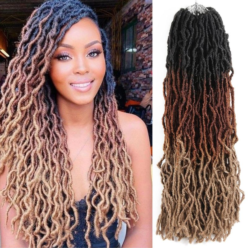 Faux Locs Crochet Hair 24 Inch,Soft Goddess Locs Crotchet Hair, 6 Packs ...