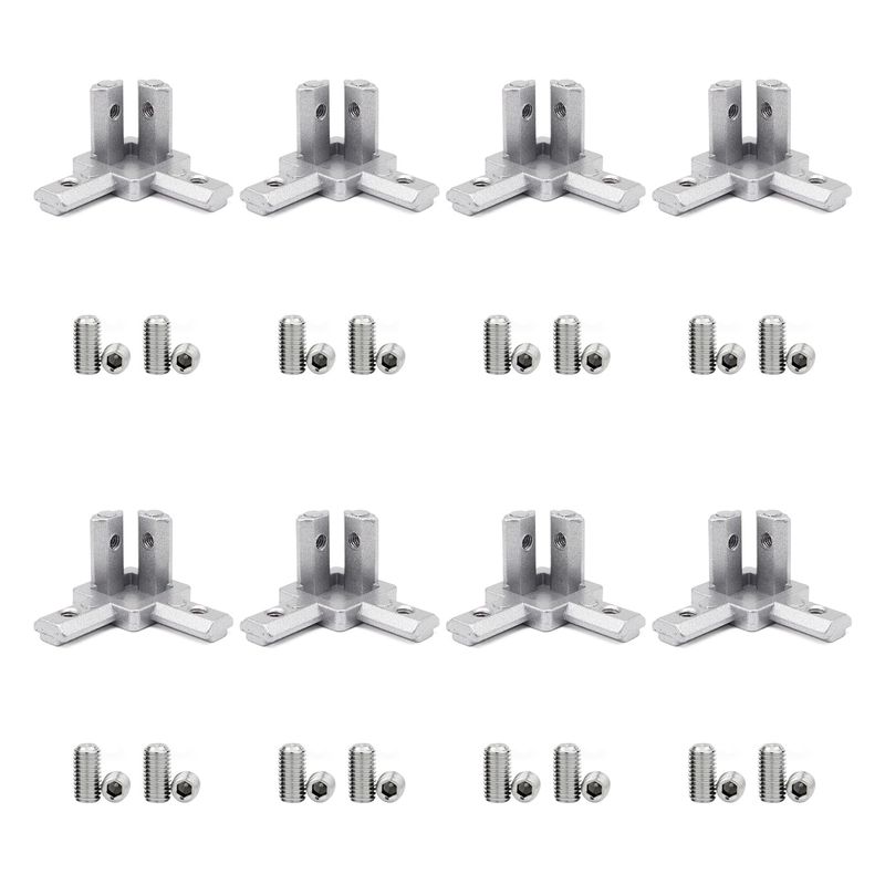 FORRCKY 8Pcs 25 Series Aluminum Extrusion Profiles Corner Brackets 25 ...