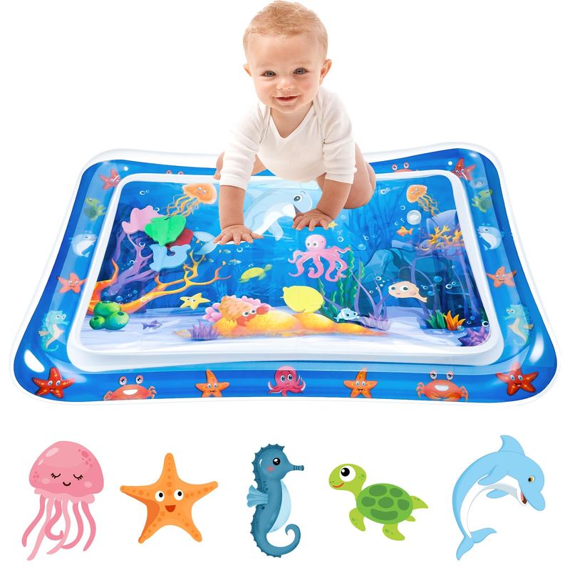 Tummy Time Mat Inflatable Water Mat Water Play Mat Sensory Toy Baby ...