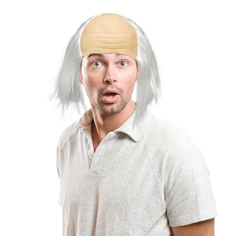 XNIVUIS White Wig Bald Wig Grandpa Wig Grandpa Costume Wig Bald Men's ...