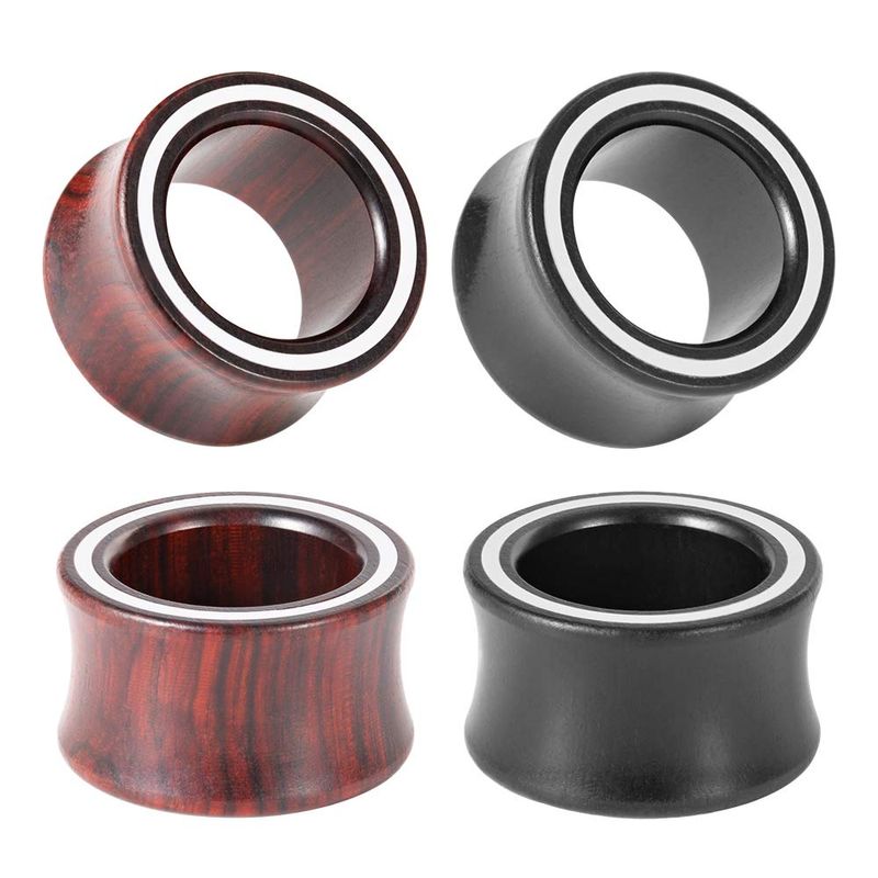 COOEAR 2 Pairs Wood Ear Gauges Eyelet Ear Tunnels Elegant Plugs ...