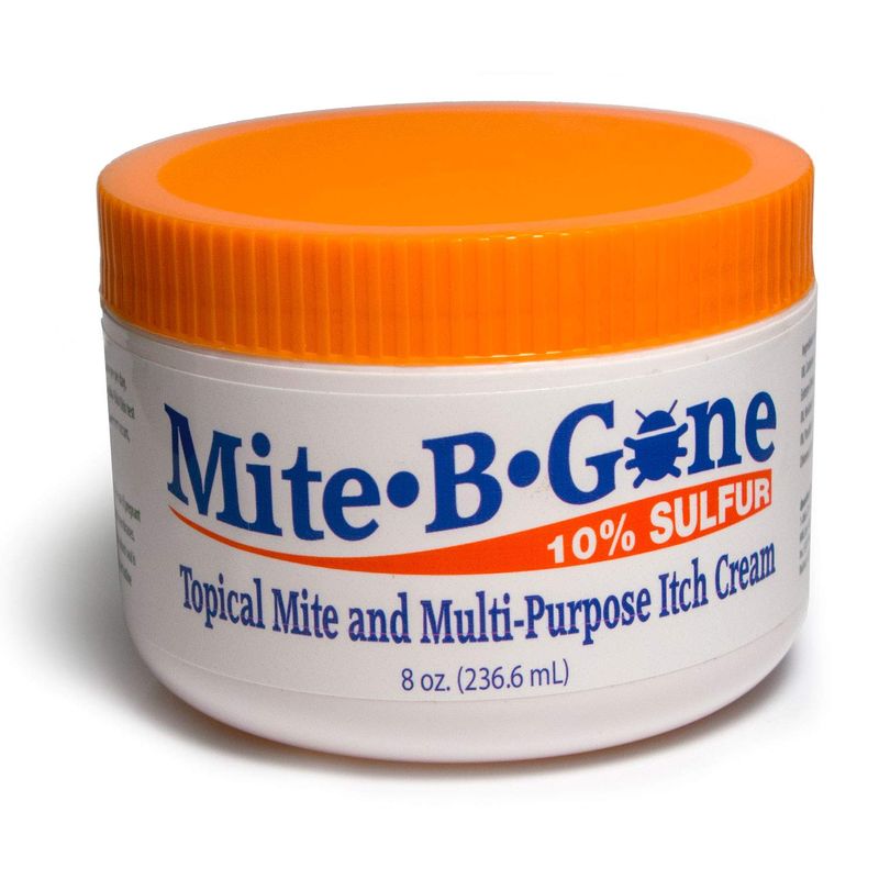 Mite-B-Gone Mite Cream & Bite Relief - 10% Natural Blend Sulfur Cream ...