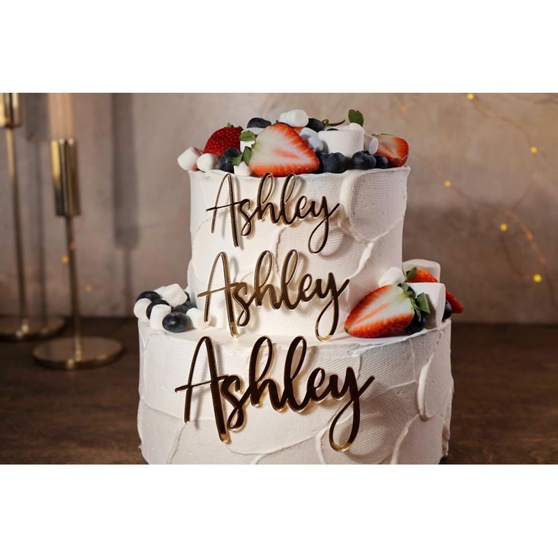 Custom Cake Name Sign | Acrylic Cake Name Plaque | Personalized Cake ...