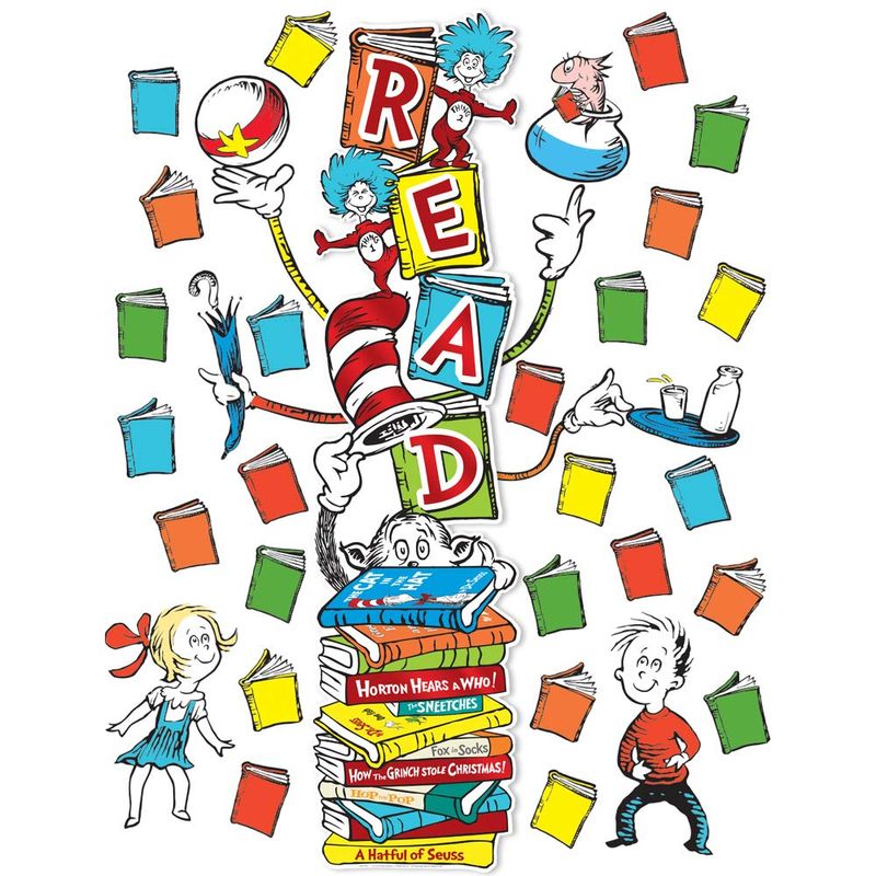 Eureka Dr. Seuss ''Read'' Classroom Decoration Door Poster Kit, 34pcs ...