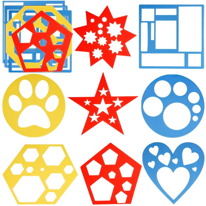 ZEAYEA 32 Pieces Geometric Shapes Stencils, Drawing Stencils for ...