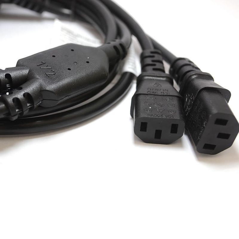 kenable IEC 13A Splitter Cable 1 UK Mains Plug to 2 x C13 Plugs 2m [2 ...