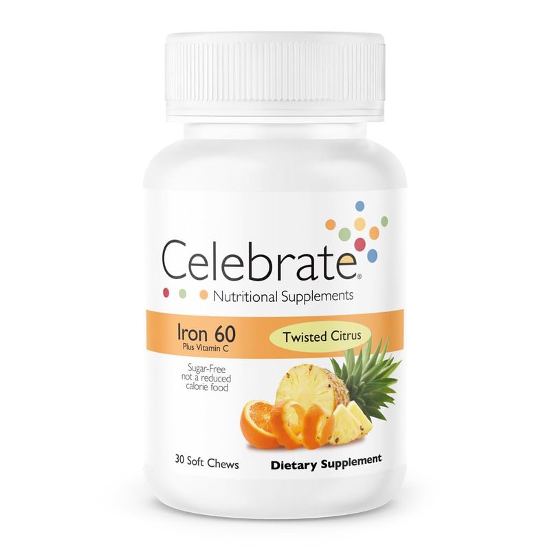 Celebrate Vitamins Iron Supplement with 60mg Iron & Vitamin C – Berry ...