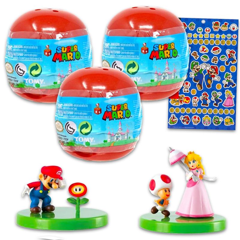 Super Mario Party Favors Set for Kids - Bundle with 3 Buildable Figure ...