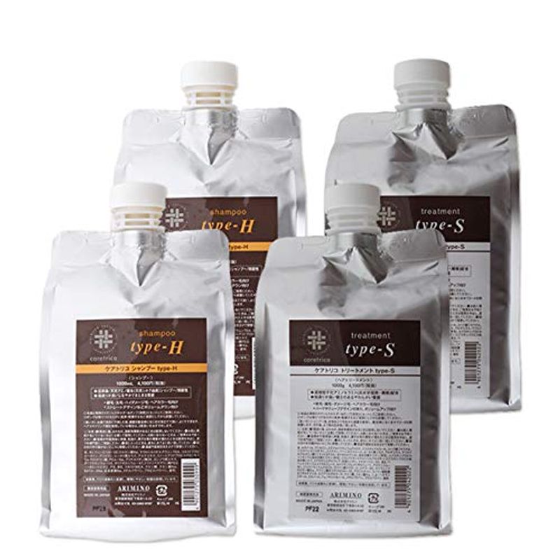Arimino Care Torico Damage Care Shampoo TYPE-H 2 Packs of 33.8 fl oz (1,000 ml) + Treatment TYPE ...