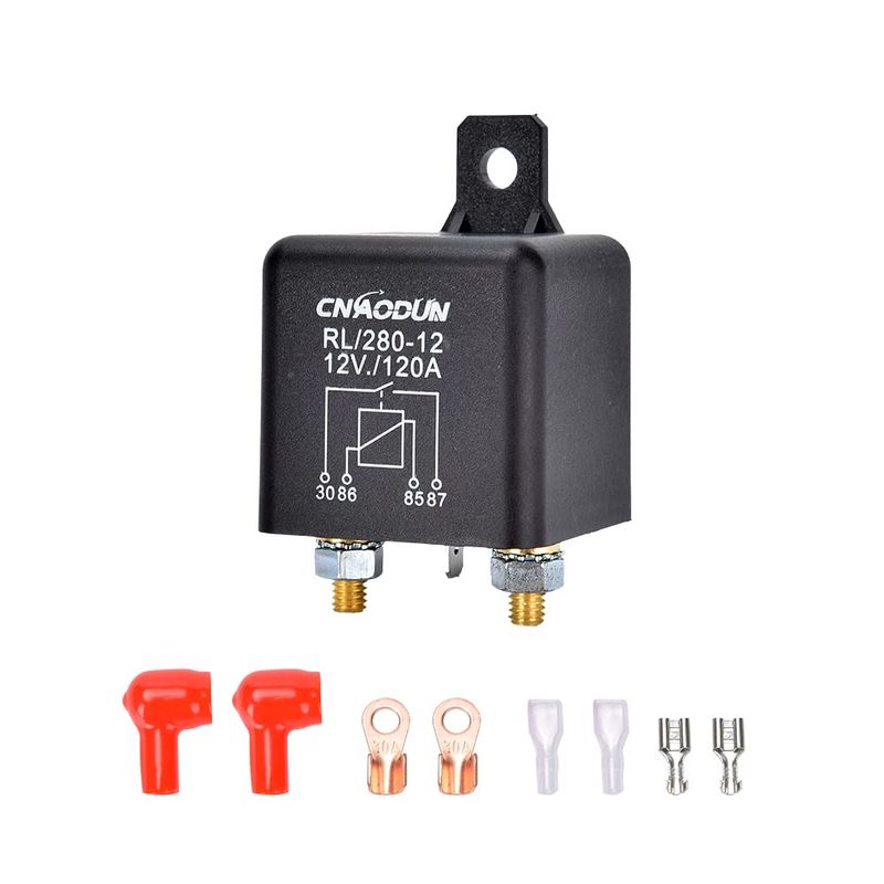 CNAODUN 12V DC 120 Amp 4 Pin Split Charge Relay Switch Continuous Duty ...