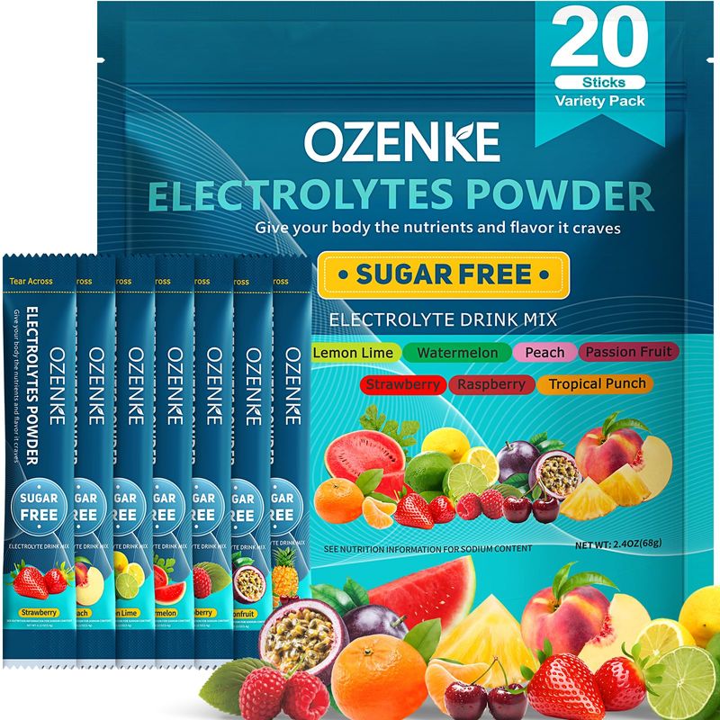 OZENKE Electrolytes Powder Packets, Hydration Packets, Electrolytes ...