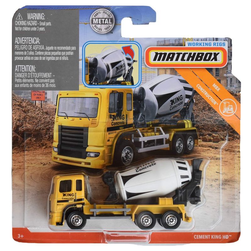 Matchbox Working Rigs Construction Cement King HD, Yellow/White ...