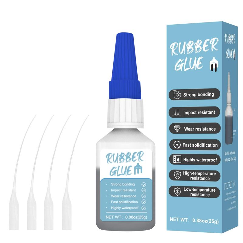 WAN2TLK Rubber Glue, Weatherproof Rubber Cement with 4 Applicator ...
