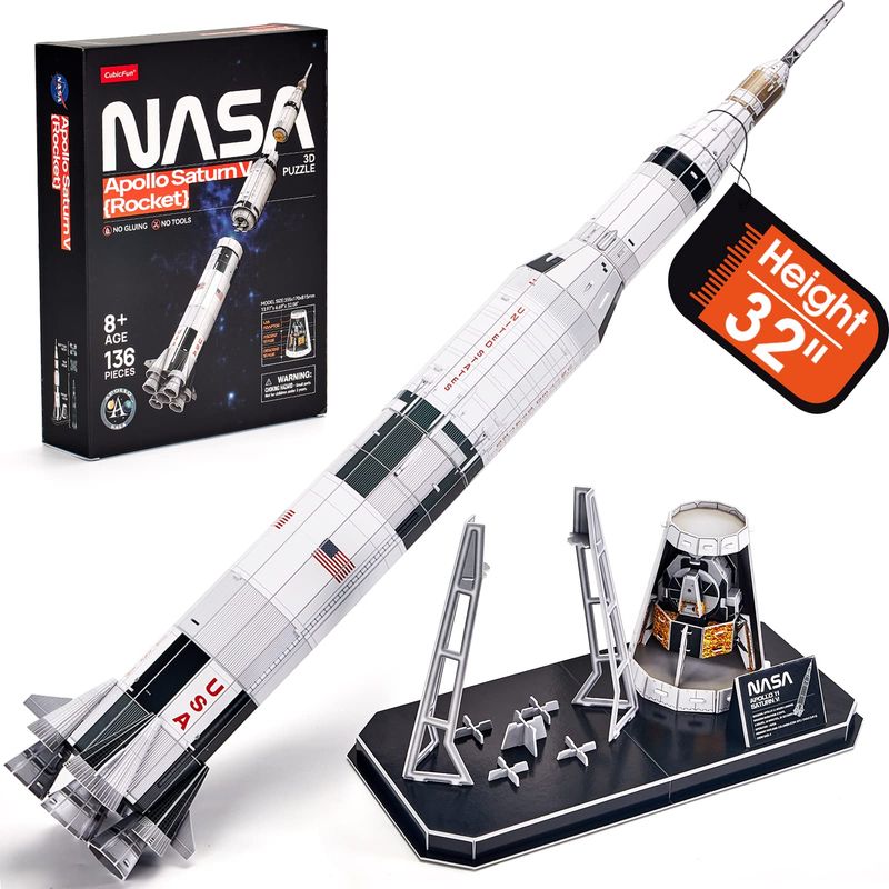 NASA Apollo Saturn V 3D Puzzles for Adults Kids Space Toys for Boys 5-8 ...