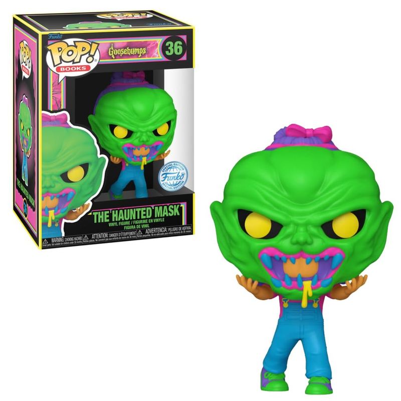 Goosebumps POP! Books The Haunted Mask (Black Light) Vinyl Figure, 5 ...