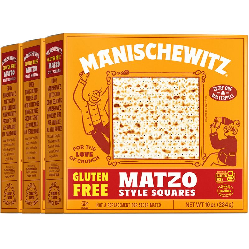 Manischewitz All Natural Gluten-Free Matzo Style Squares, 10 Ounce 3 ...