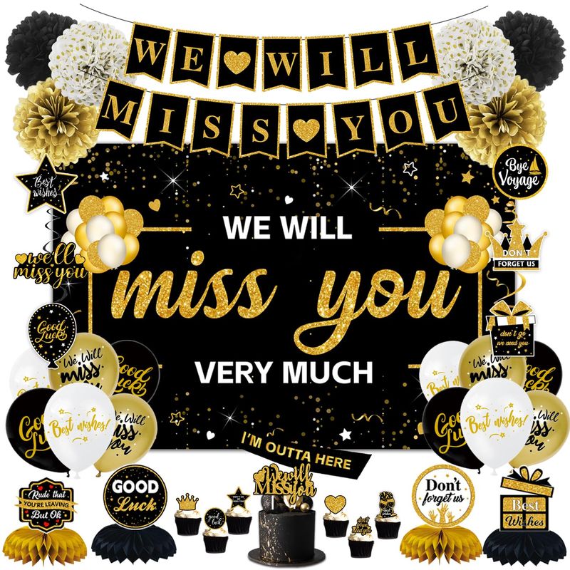 NUTTYBASH We Will Miss You Decorations for Men Women, Farewell Decorations Party, We Will Miss ...
