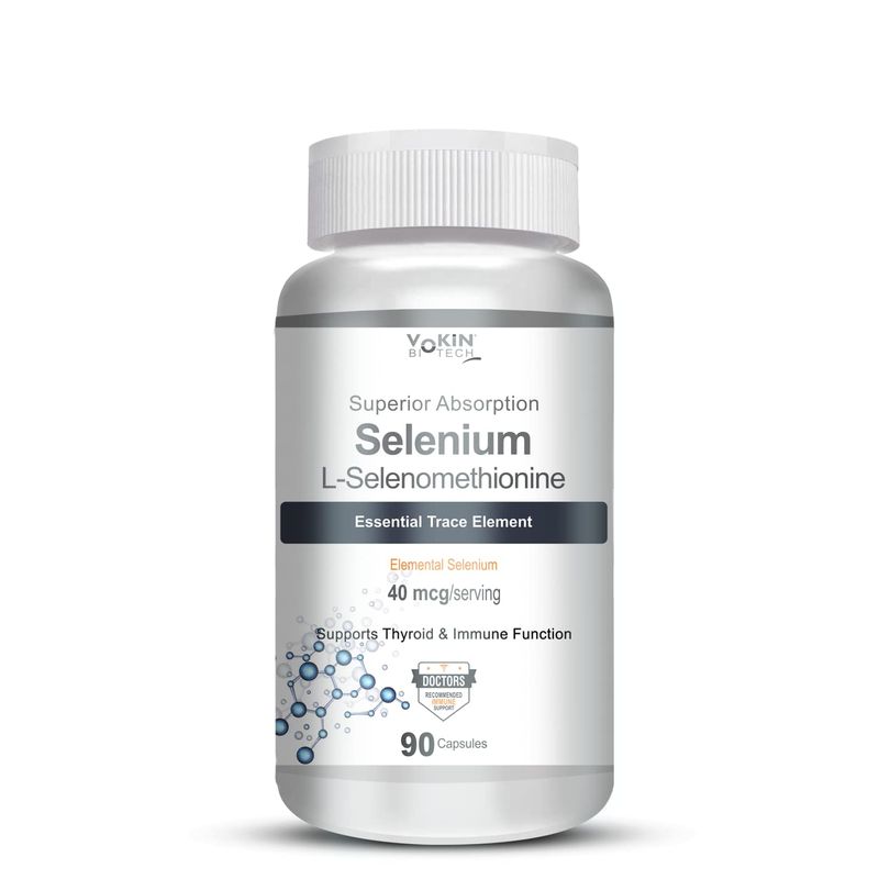 Vokin Biotech Selenium Capsules 40mcg - Superior Absorption - 90 ...