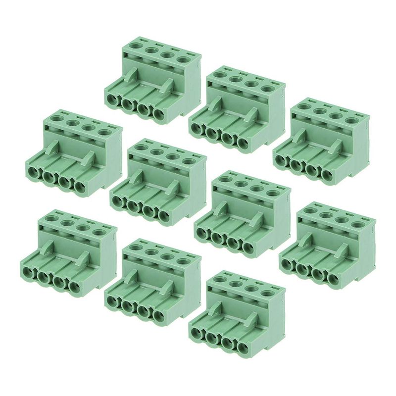 uxcell PCB Terminal Block Connector AC300V 15A Pitch 5.08mm 4P Flat ...
