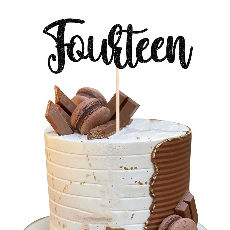 Xsstarmi 1 Pack Fourteen Birthday Cake Topper 14th Birthday Cake Topper ...