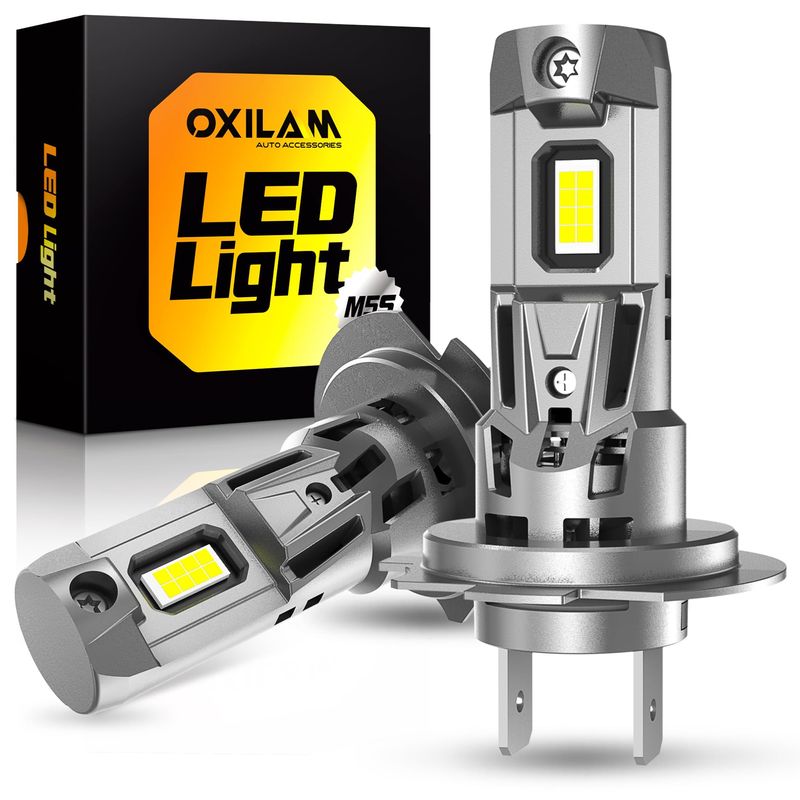 OXILAM M5S H7 LED Bulb 22000LM 700% Brightness, 6500K Cool White Light ...