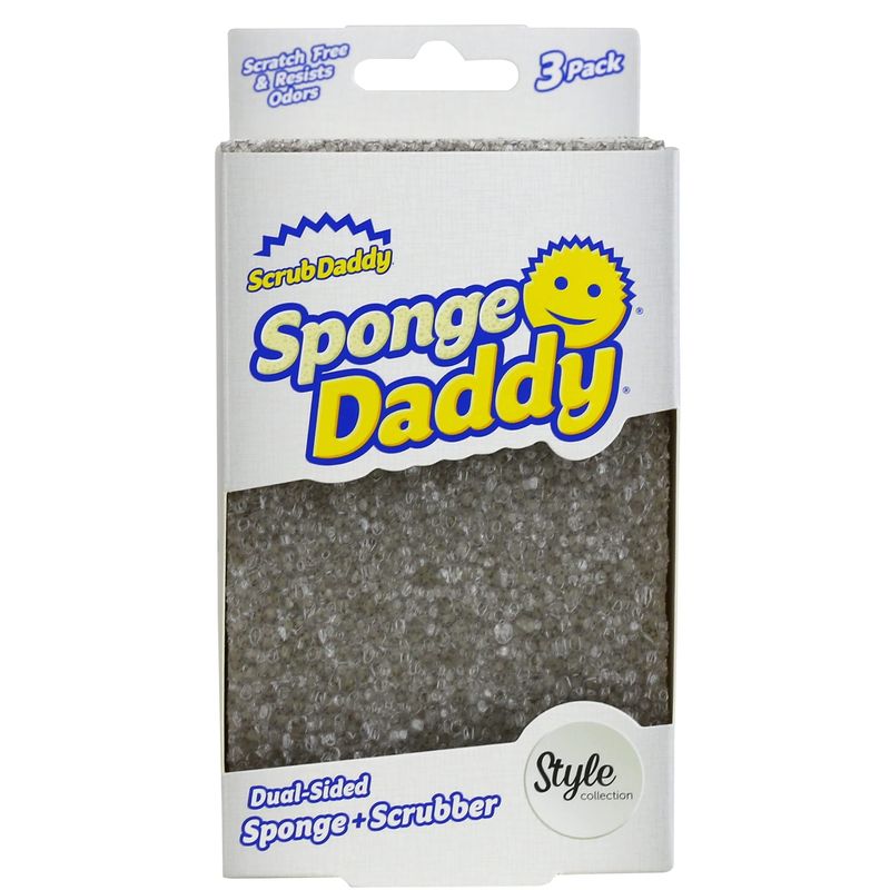 Scrub Daddy Sponge Daddy Style, Dual Sided Sponge Scrubber, Dish ...