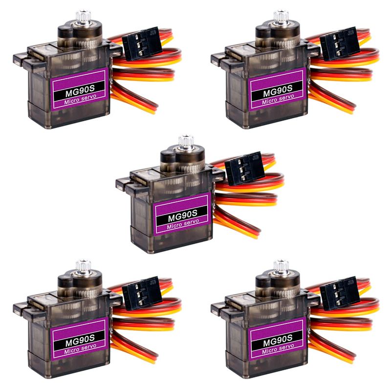 Hosyond 5 Pack MG90S Servo 9G Servo Metal Gear Micro Servo for Arduino ...