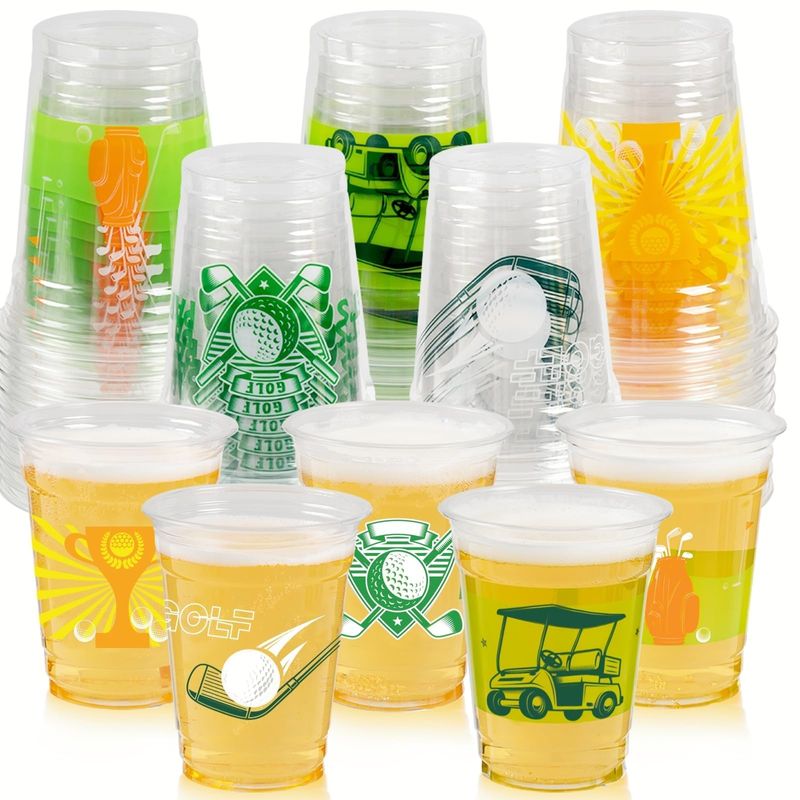 GuassLee 50 Pack Golf Ball Cups for Golf Party Decorations,12oz Clear ...