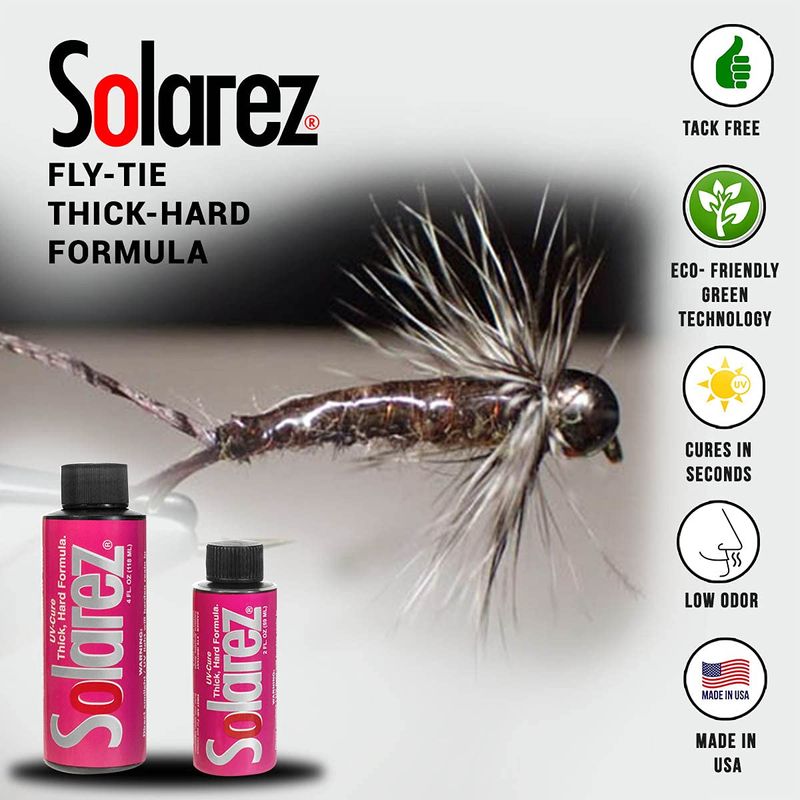 SOLAREZ Fly Tie UV Cure Resin - Thick Hard Formula (2 oz) Fly Tying ...