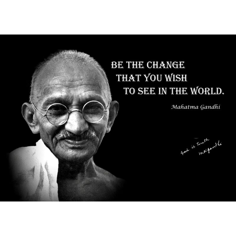 Mahatma Gandhi Life Inspirational Motivational Quote Sign Poster Print ...