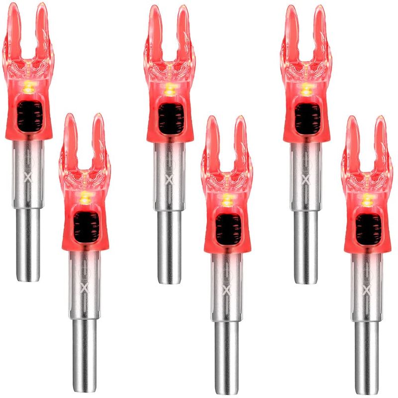 DEEPOWER 6 Pack X Lighted Archery Nocks for Arrows .204 Inside Diameter ...