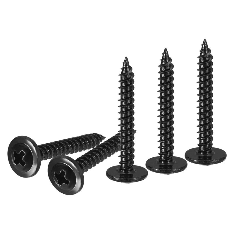 sourcing map 50Pcs #8×1" Phillips Head Self Tapping Screws, Carbon ...