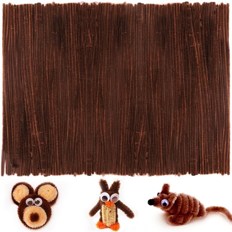 Iooleem 200pcs Brown Pipe Cleaners, Chenille Stems, Pipe Cleaners for ...