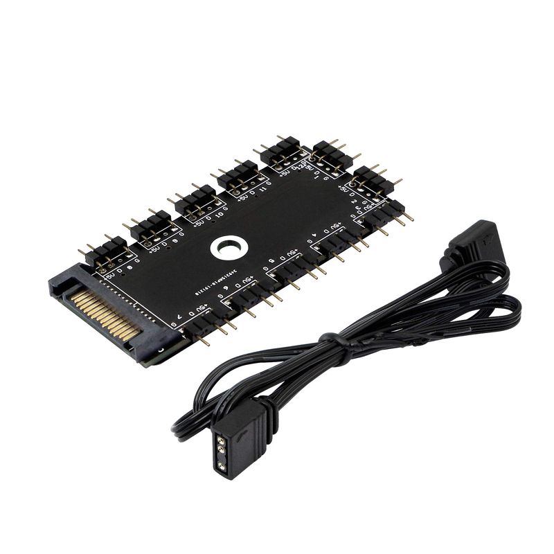 3 Pin 5V ARGB Controller,CERRXIAN 1 to 11 Ports ARGB HUB 12 Way 5V 3 ...