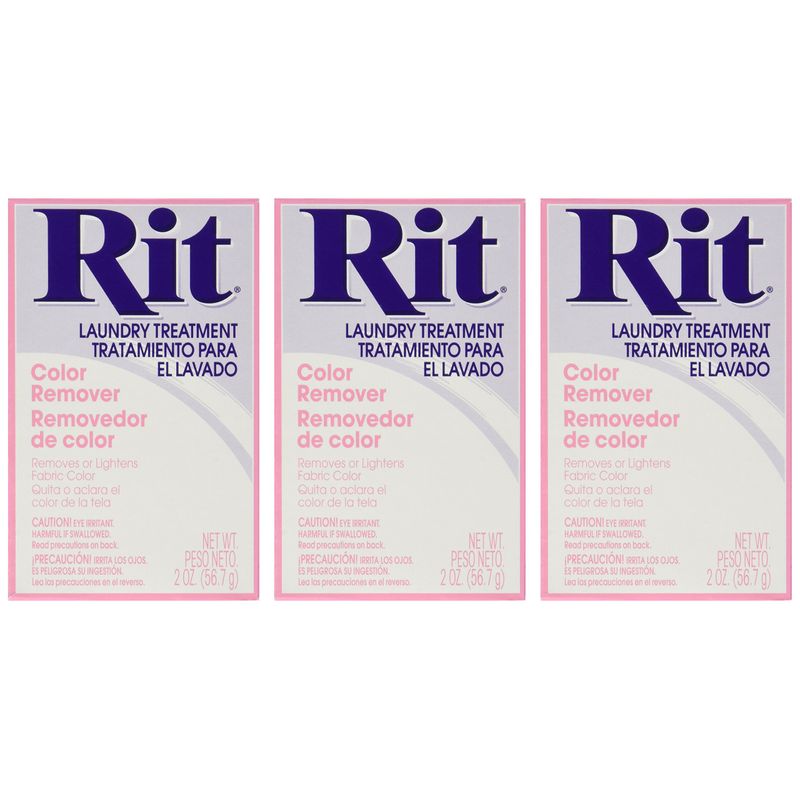 Rit Dye Laundry Treatment Color Remover Powder, 2 oz, 3-Pack - Online ...